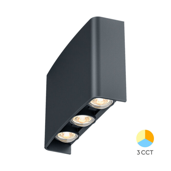 Zidna lampa VECTOR 6x1W 3U1 IP65 CRNA