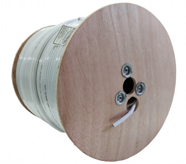 KABL-COAX-RG6/300 WHITE (X553) KOAKSIALNI KABL RG6 BEZ KONEKTORA, CONDUCTIVITY18%,6.5MM,300M