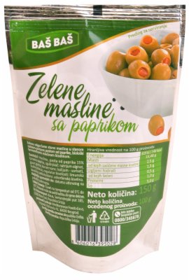 MASLINE ZELENE SA PAPRIKOM BAŠ BAŠ 150G DOJPAK
MASLINE ZELENE SA PAPRIKOM BAŠ BAŠ 150G DOJPAK