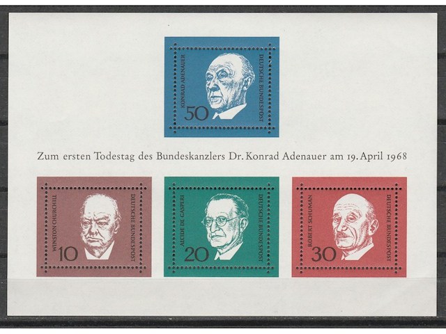 Dr. Konrad Adenauer Commemoration  - 1969 - MNH