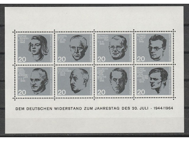 German resistance fighters - 1964 - MNH