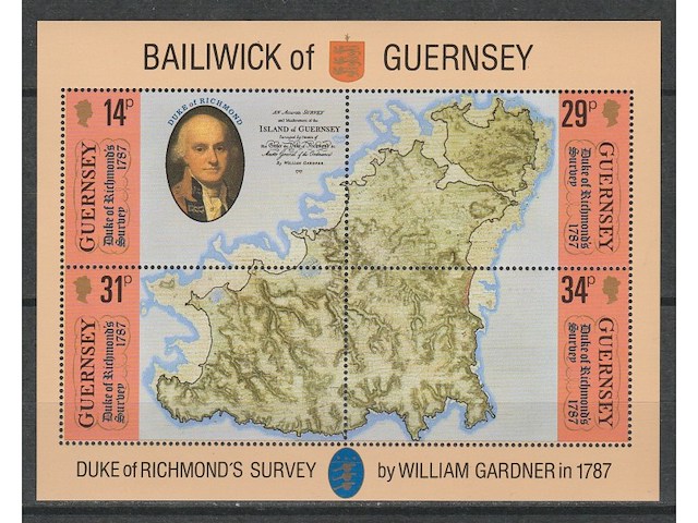 Duke of Richmond`s Survey of Guernsey-1987-MNH