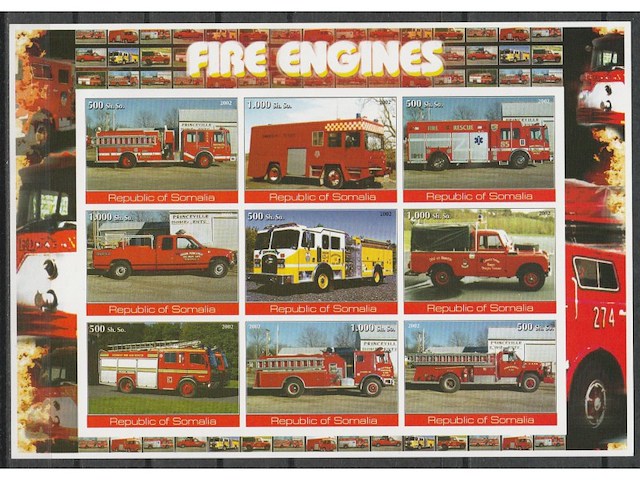 Somalia - 2002 - Fire Engines, Fire Brigade - MNH