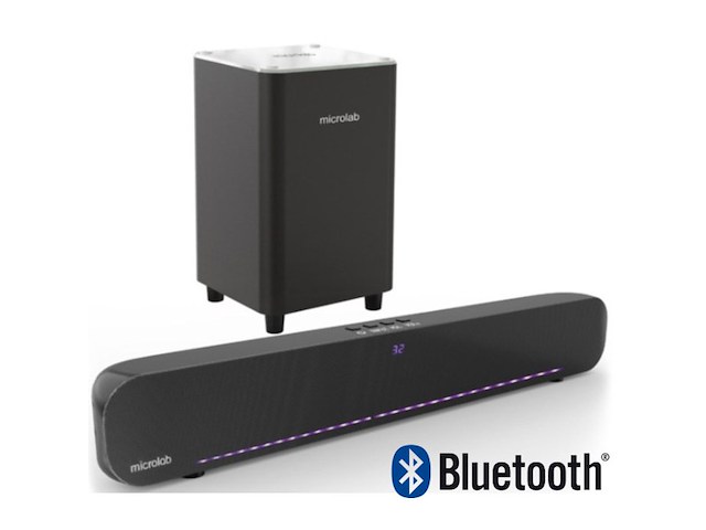 Microlab ROCKBAR500 Soundbar + Subwoofer LED 60W, Bluetooth, Aux, Optical