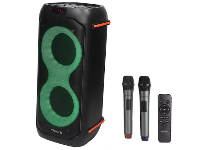 Microlab PT602W karaoke zvucnik 160W, Bluetooth, LED, 7,4V/4000mAh, Aux, USB, microSD, + Mic*2kom