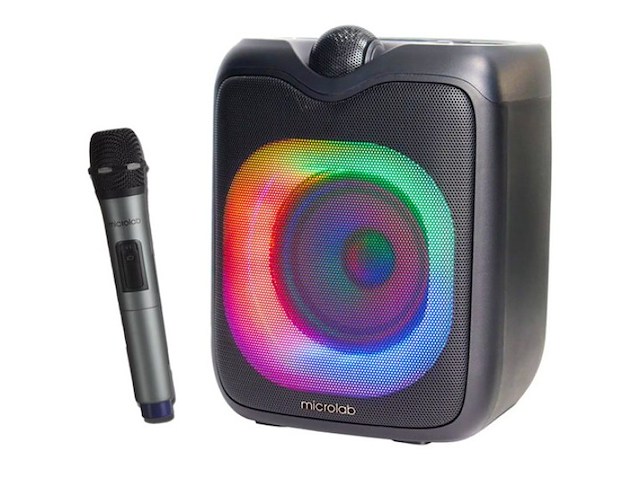 Microlab PT601W karaoke zvucnik 80W, Bluetooth, LED, 7,4V/3600mAh, Aux, USB, microSD, FM + Mic*1kom