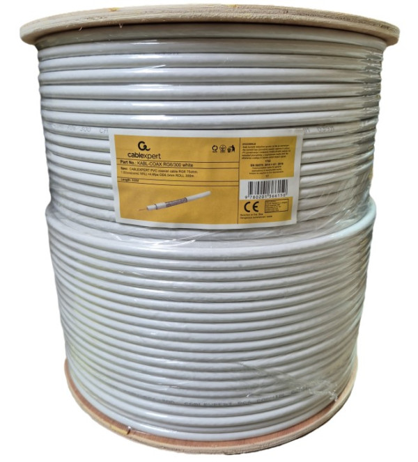 KABL-COAX-RG6/300 white (X553) koaksialni kabl RG6 bez konektora, conductivity18%,6.5mm,300m