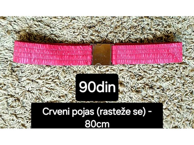 Ženski kaiš pojas crvene boje 80cm