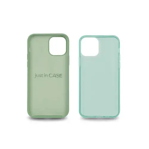 JUST IN CASE Set dve maske za telefon iPhone 12 Extra case MIX PLUS zelena i tirkizna