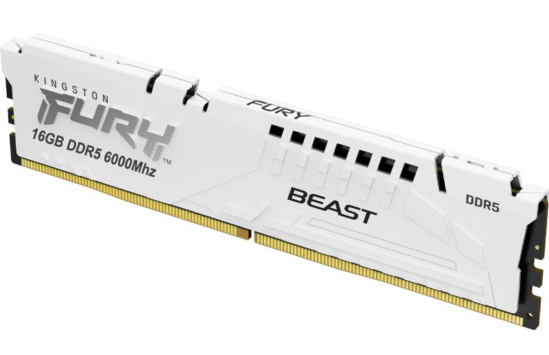 RAM Memorija za kompjuter KINGSTON Fury Beast White EXPO / kapacitet 16GB / frekvencija 6000MHz / standard DDR5 / tip DIMM / latencija CL36 / napon 1.25V / slot 288-pinova / model KF560C36BWE2-16