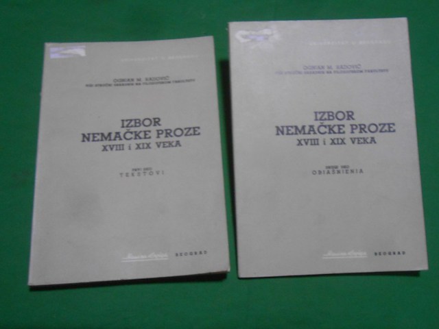 Izbor iz Nemačke Proze XVIII i XIX.vek I.-II.