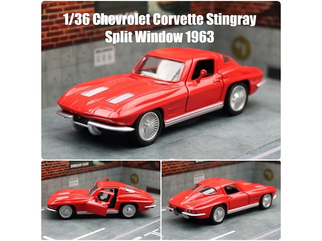 1:36 RMZ City 1963 Chevrolet Corvette Stingray crveni