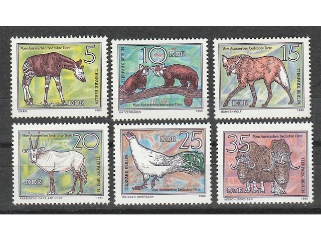 DDR - 1980 - Endangered Animals - MNH