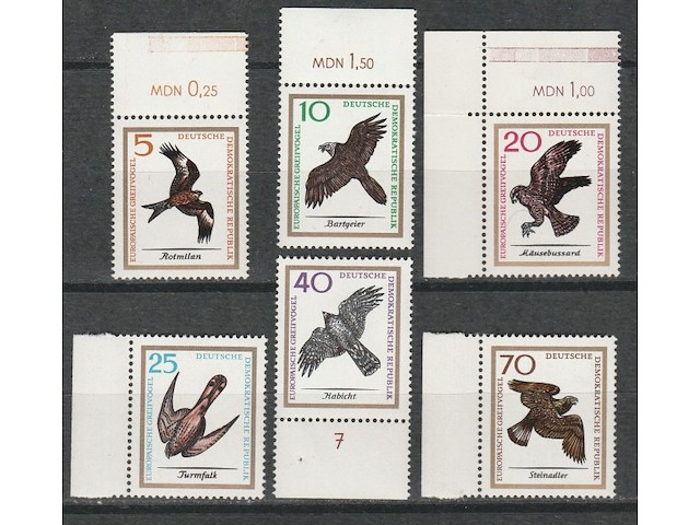 DDR - 1965 - European Birds of Prey - MNH