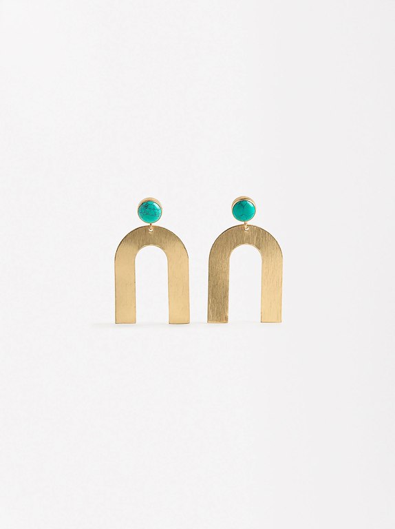 Arch Earrings With Stone