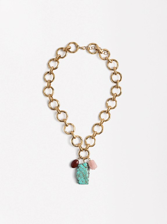 Short Link Necklace With Stones