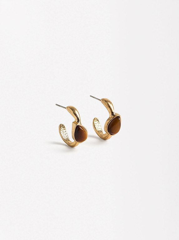 Hoop Earrings With Stone