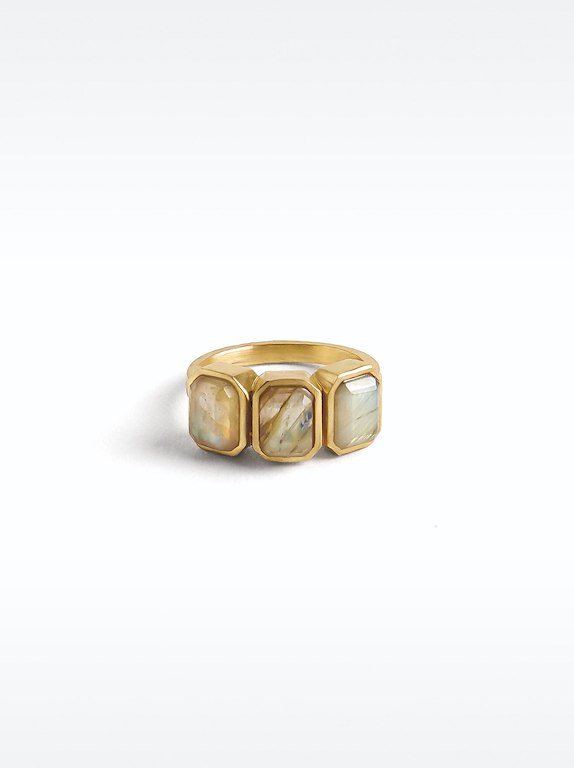 Square Ring With Stones