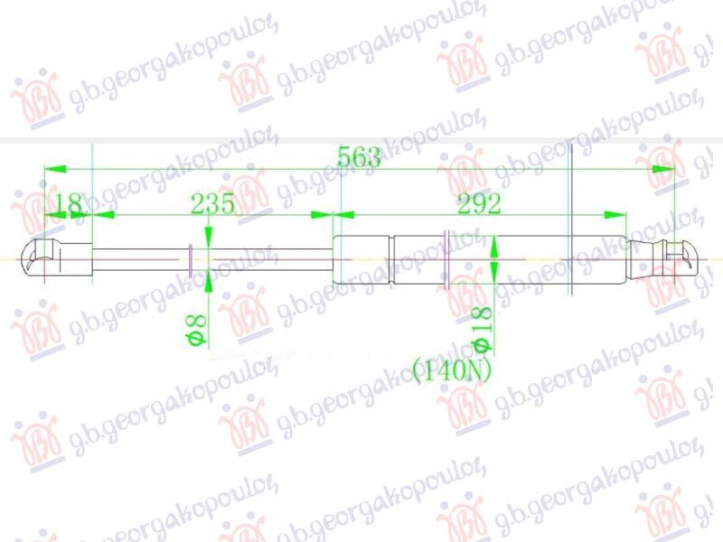 AMORTIZER GEPEK VRATA (622L-580N)