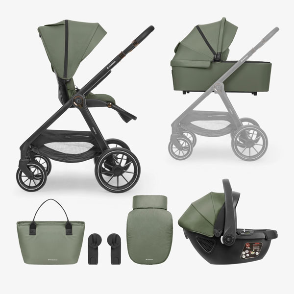 Kikka Boo Kolica za bebe Modena 3in1 set sa I-Size autosedištem i tvrdom korpom Army Green KKB11226