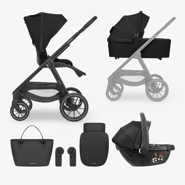 Kikka Boo Kolica za bebe Modena 3in1 set sa I-Size autosedištem i tvrdom korpom Black KKB11259