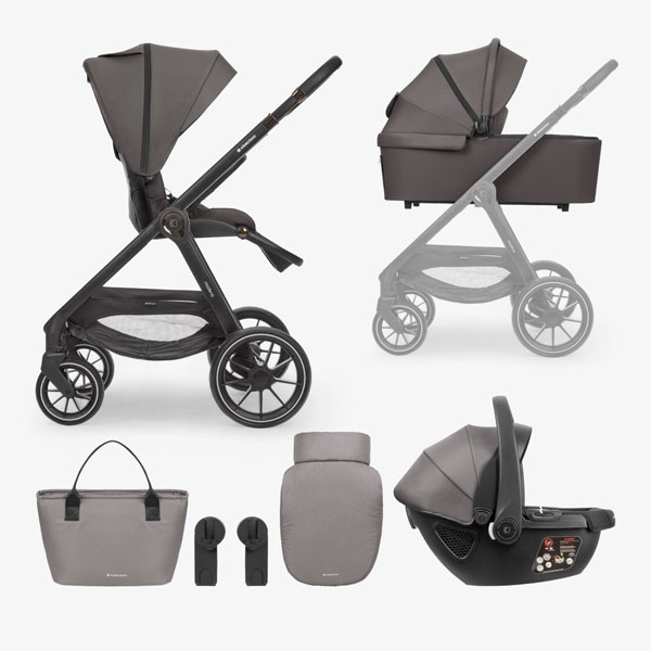 Kikka Boo Kolica za bebe Modena 3in1 set sa I-Size autosedištem i tvrdom korpom Dark Grey KKB11224