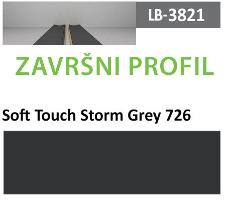 Profil Zidni MDF Završni LB-2050-B Soft Touch Storm Grey (726) 2800x133x18mm ( 026-112 )