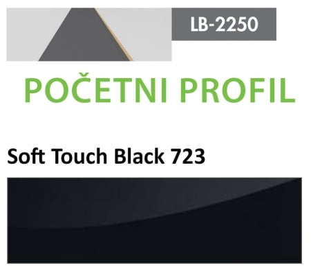 Profil Zidni MDF Početni LB-2250-A Soft Touch Black (723) 2800x115x12mm ( 026-090 )