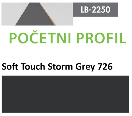 Profil Zidni MDF Početni LB-2250-A Soft Touch Storm Grey (726) 2800x115x12mm ( 026-091 )
