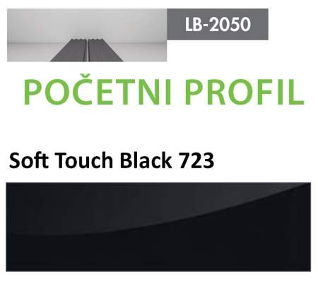Profil Zidni MDF Početni LB-2050-A Soft Touch Black (723) 2800x139x18mm ( 026-080 )
