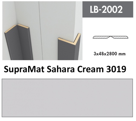 Profil Zidni MDF LB-2002 SupraMat Sahara Cream (3019) 2800x48x3mm ( 026-065 )