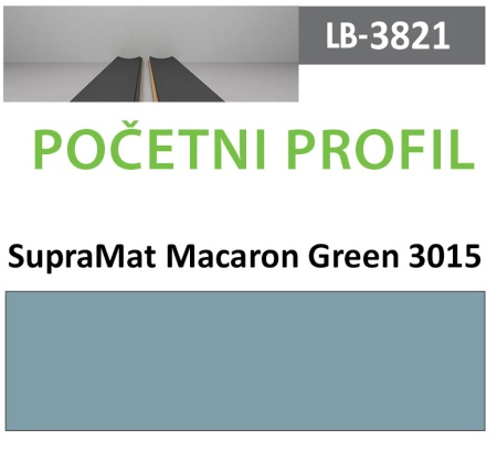 Profil Zidni MDF Početni LB-3821-A SupraMat Macaron Green (3015) 2800x121x18mm ( 026-109 )