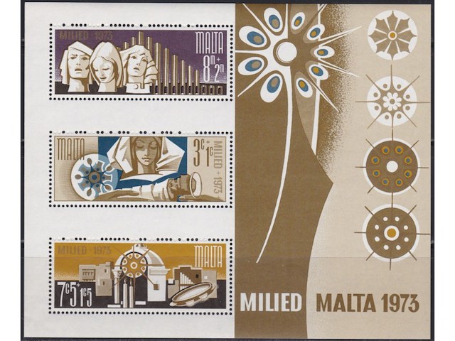 Malta 1973 Božić blok čisto