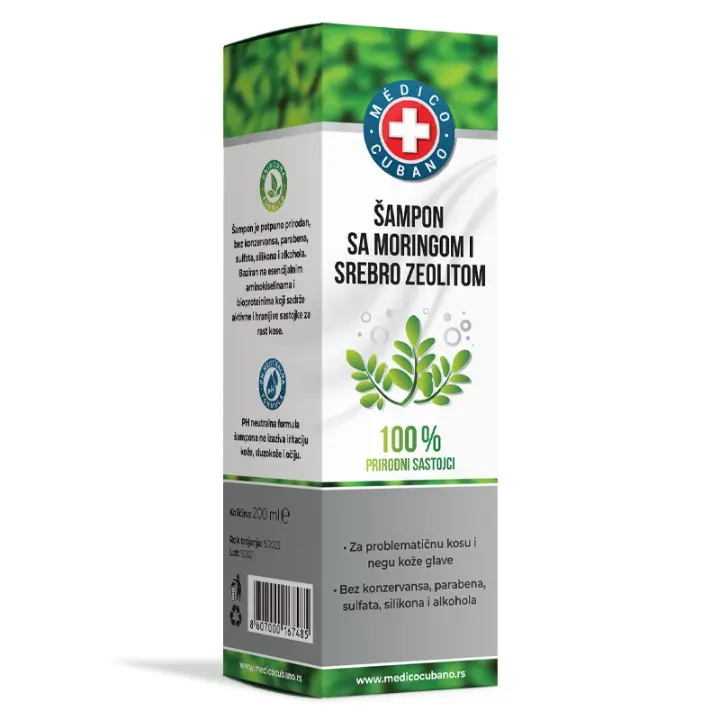 MEDICO CUBANO Šampon moringa i srebro zeolit, 200ml