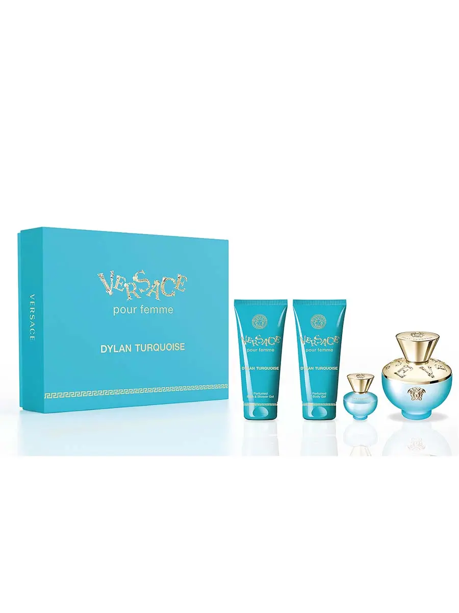 VERSACE Ženski set Dylan Turquoise, EDT 100ml + 2xSG 100ml + Mini 5ml