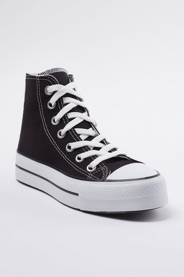TRENDYOL BLACK LACE-UP WOMEN'S HIGH-TOP SNEAKERS