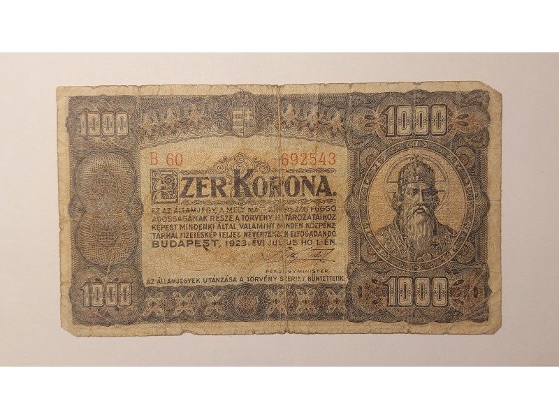 Mađarska 1000 Korona 1923...