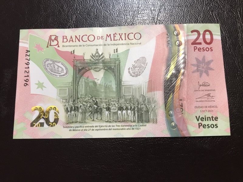 MEXICO 20 PEZOSA.2021.POLYMER.