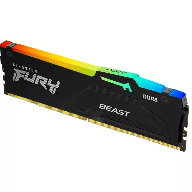 KINGSTON DIMM DDR5 128GB (4x32GB kit) 5600MT/s KF556C40BBAK4-128 FURY Beast RGB Black XMP