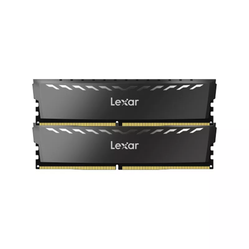 Lexar 2x16GB THOR DDR4 3600 UDIMM XMP Memory with Black heatsink. Dual