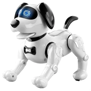 JJRC R19 SMART ROBOT DOG WITH REMOTE CONTROL FOR KIDS (OPEN BOX - BULK SATISFACTORY) - WHITE / BLACK