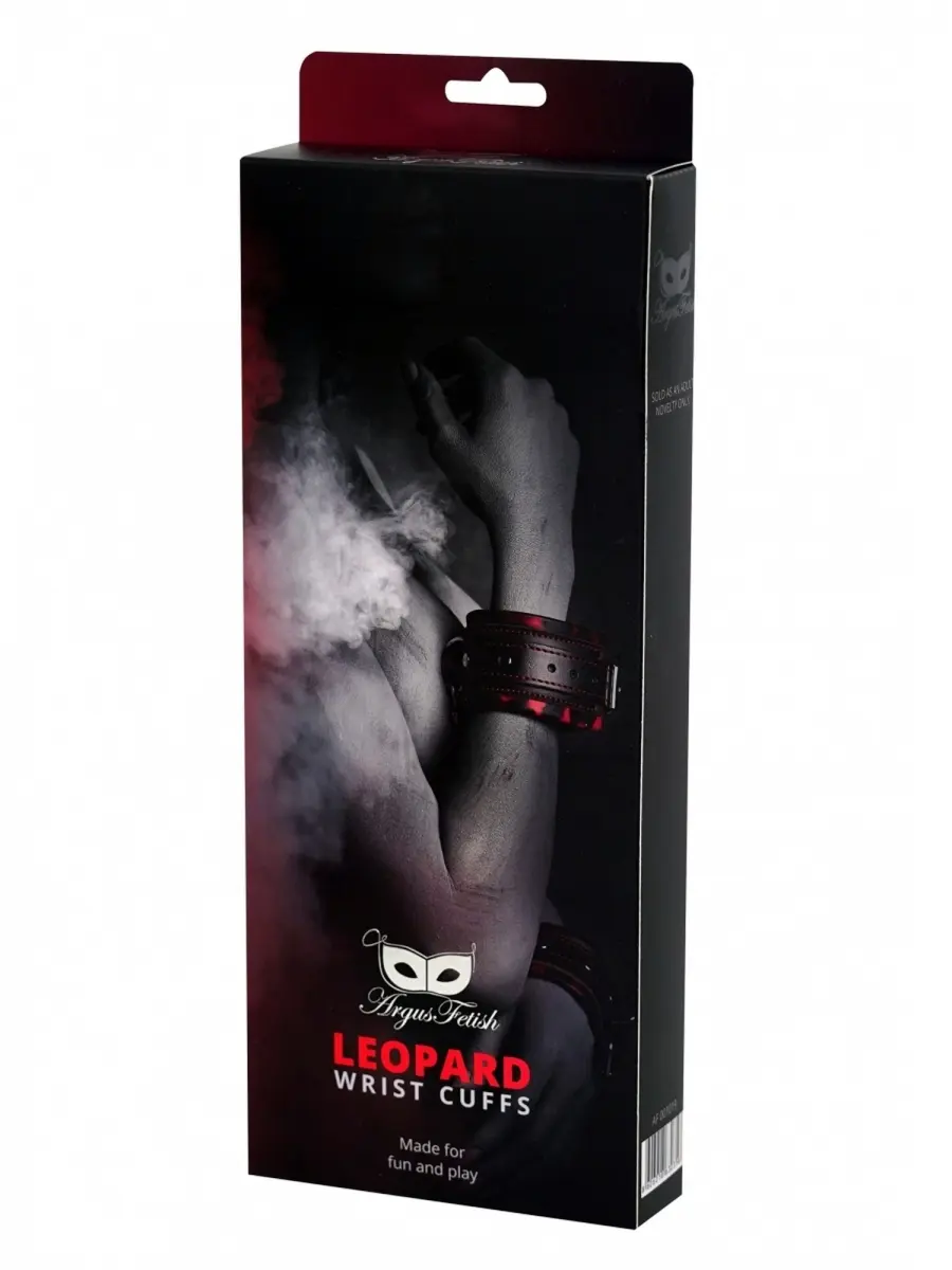 ARGUS FETISH Lisice za ruke Leopard, Crne
