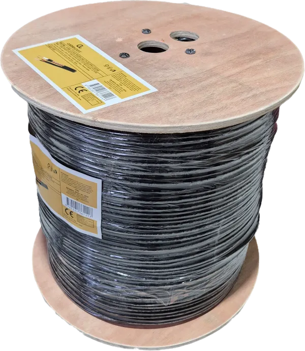 GEMBIRD KABL-COAX-RG59+2x0.75 BC/PVC/300M CCTV Bakarni Koaksialni kabl sa napojnim kablom2x0,75mm black 300m