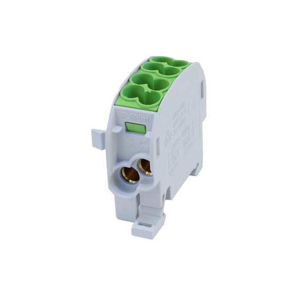 TERMINAL BLOCK FOR DIN RAIL 2X16MM2/2X25MM2, GREEN