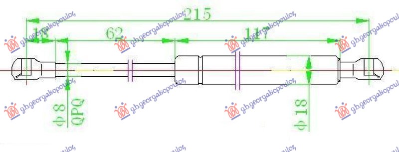 AMORTIZER GEPEK VRATA (214L-680N)