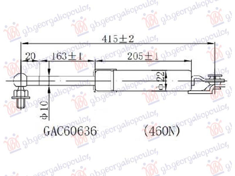 AMORTIZER GEPEK VRATA (415L-470N)