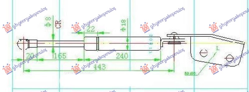 AMORTIZER GEPEK VRATA (443L-380N)