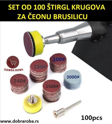 Set od 100 šmirgl krugova + nosač šmirgli za Biaks