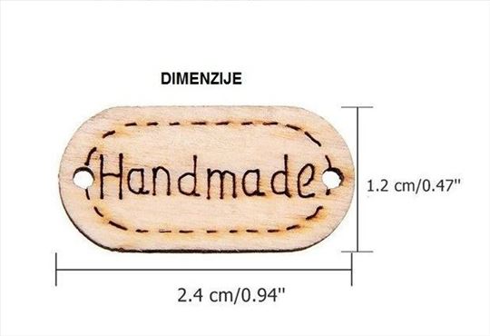 Drvenе plocice " Handmade" - 10 komada