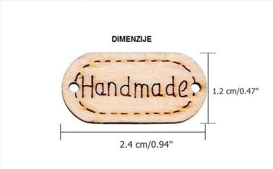 Drvene plocice "Handmade" - 100 komada